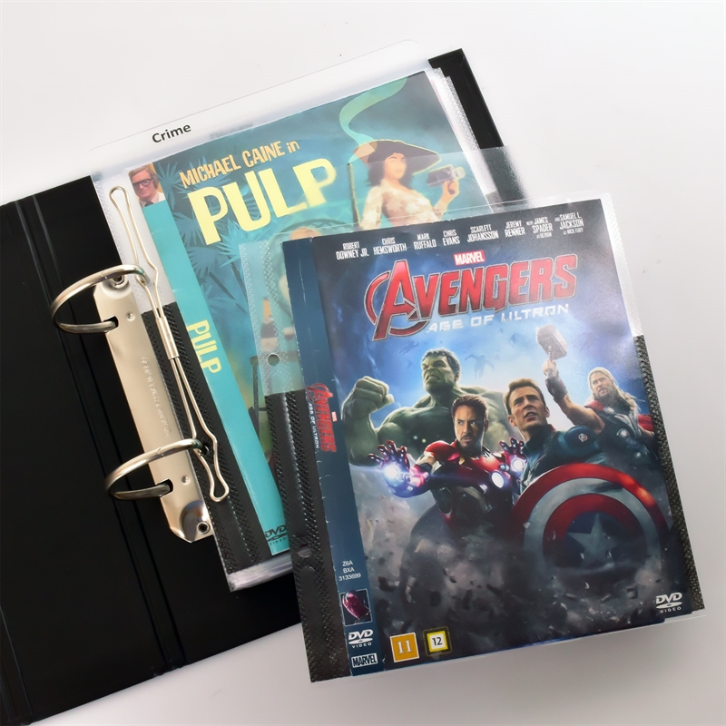 Single / Double DVD sleeves with felt and binder holes