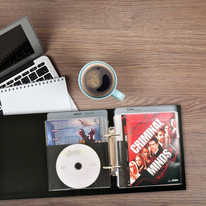 Single / Double DVD sleeves with felt and binder holes